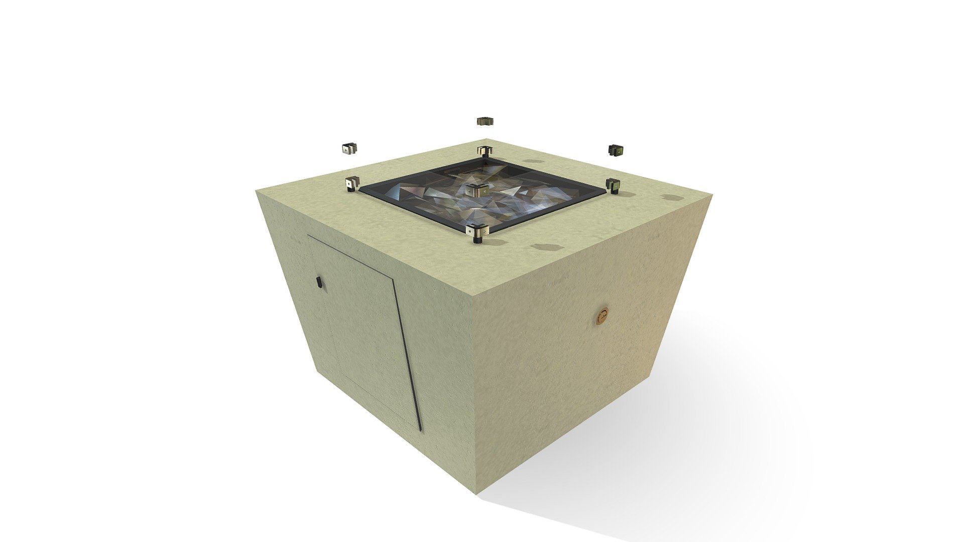 Formluxe Redan Square Fire Table - GFRC Concrete - 3D model by Formluxe ...