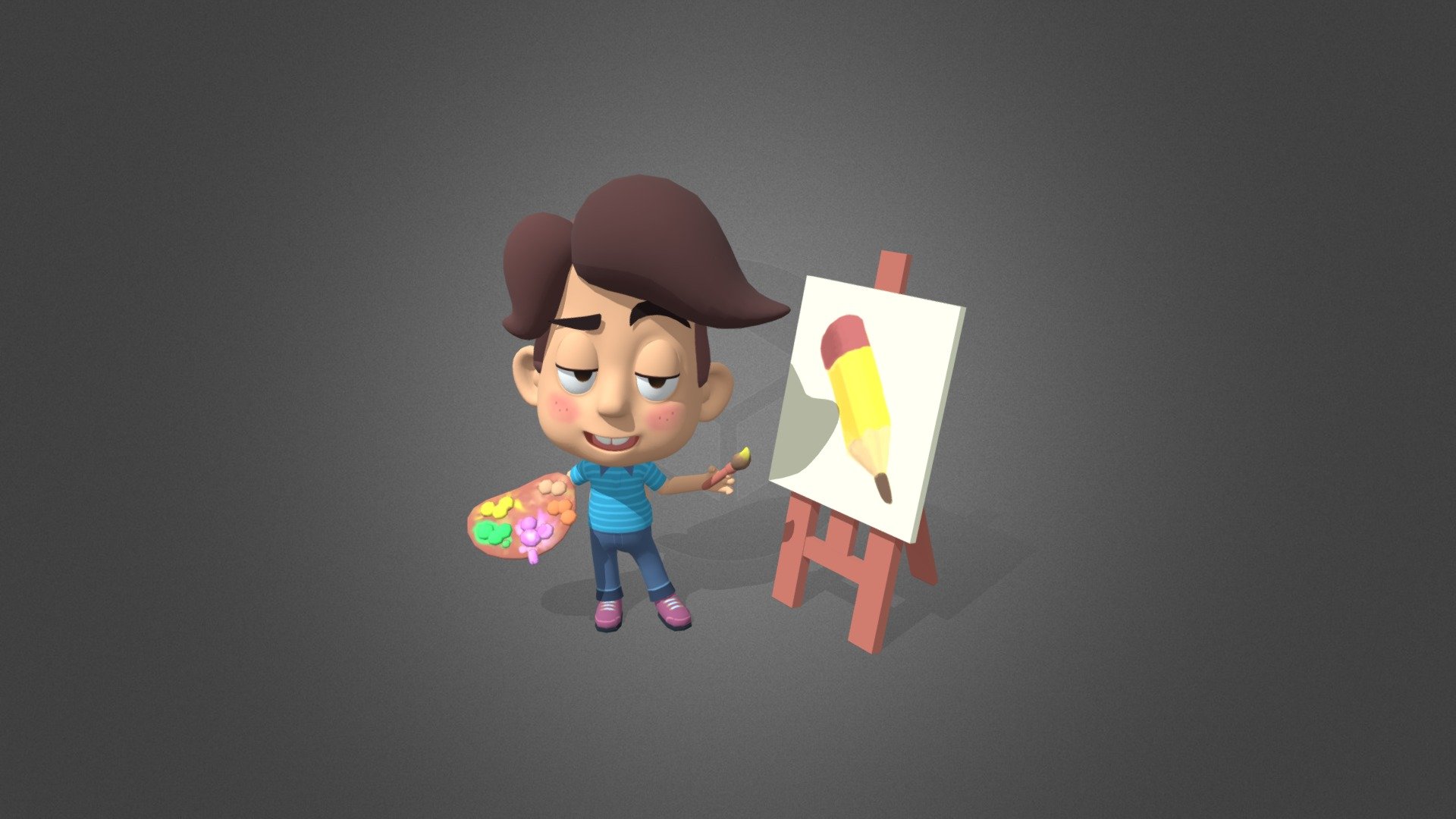 Artist Hand paint - 3D model by Isl_Takhir (@isTakhir) [0108d3b ...