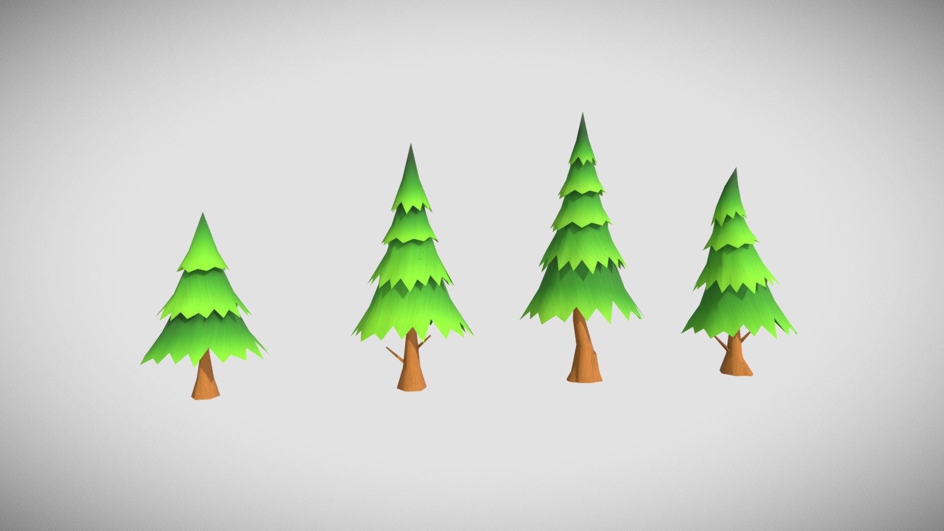 Handpainted Pinetrees Pack Cartoony [Game Ready] - Buy Royalty Free 3D ...