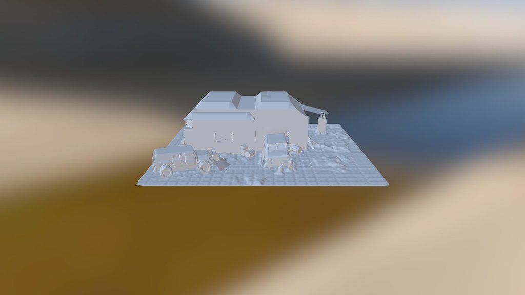 post-apocalyptic building scene (no texture) - 3D model by rhys.lawson ...