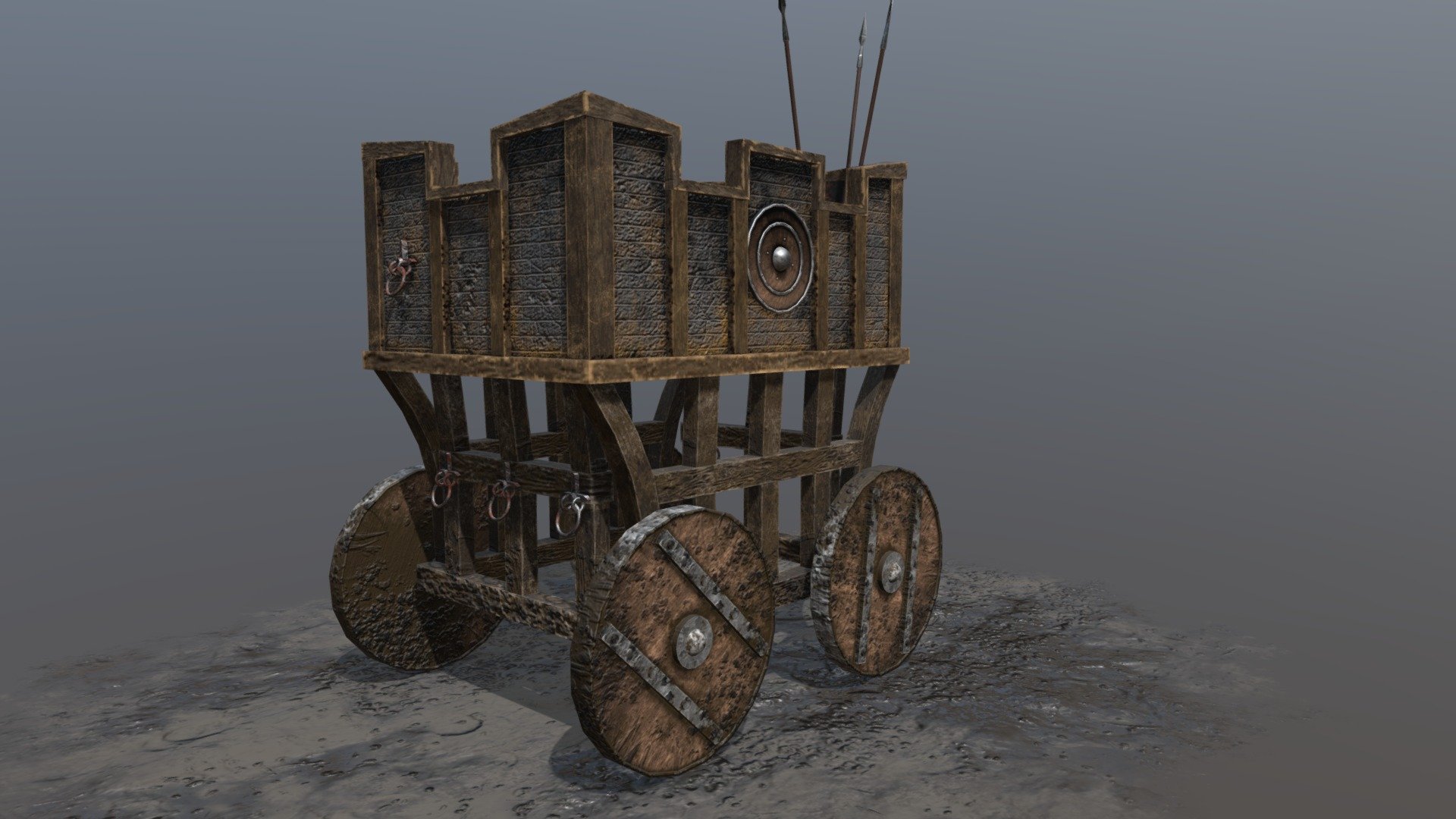 Stylized Medieval War Car - 3D model by carlosvasc670 [010ea2d] - Sketchfab