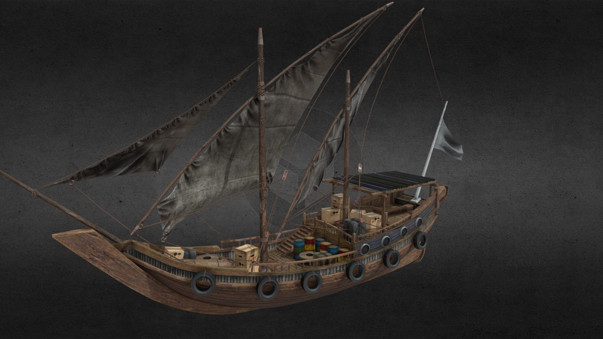 Arabian Dhow Ship - 3D model by 3DBazaar (@muratosan) [011db29] - Sketchfab