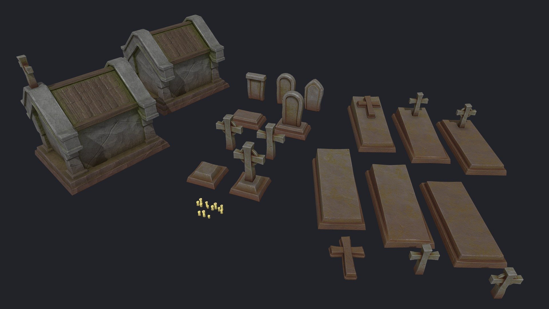 Stylized Gravestone Pack with Stylized Candles - Buy Royalty Free 3D model by stargamestudios ...