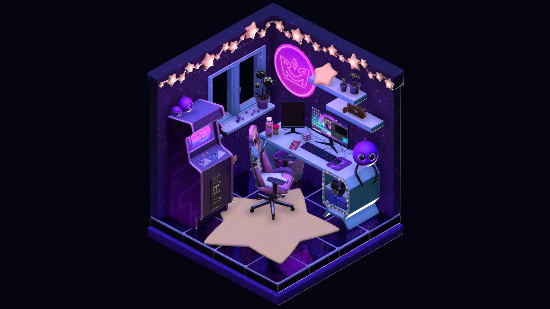 Corner Diorama - Streaming Gamer Room - 3D model by Ultra.Marine ...