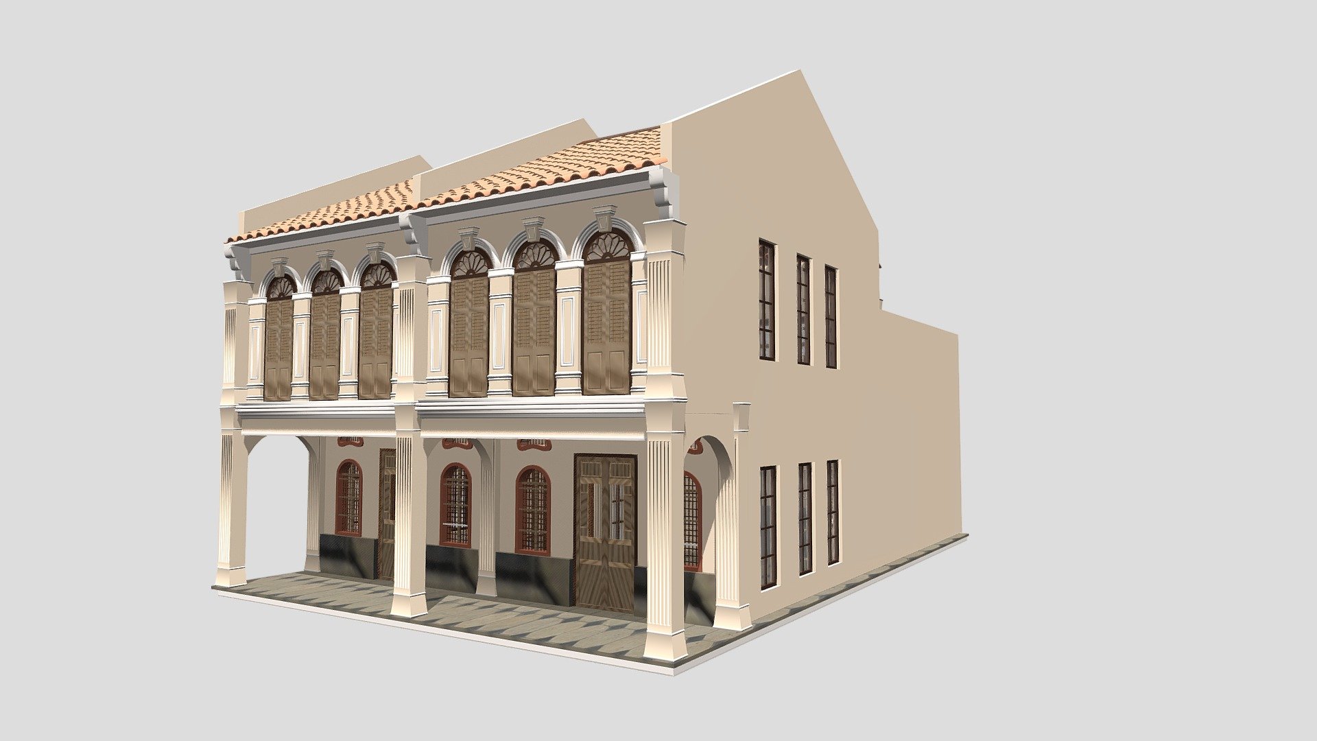 Shophouses2 - 3D model by andynum [012a629] - Sketchfab