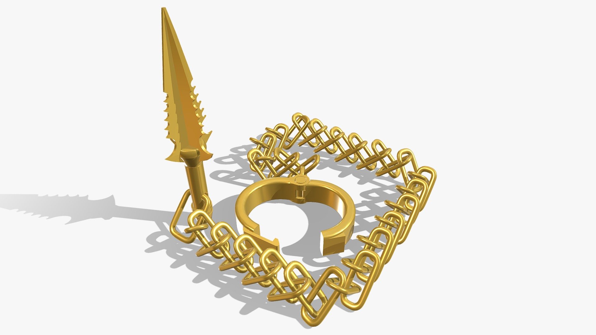 Kunai with Chain and Wrist Cuff - 3D Printing - 3D model by propsmaker ...