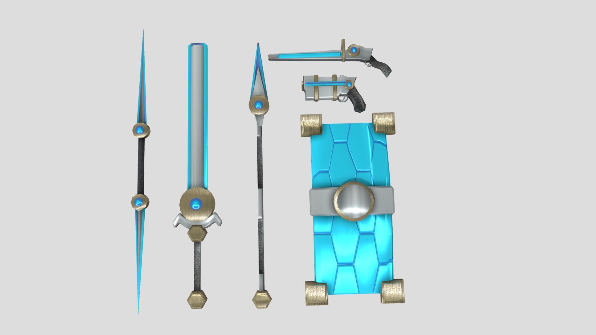 Sci-fi Weapons - 3D model by Luke Pelaez (@lukip28) [013b67b] - Sketchfab
