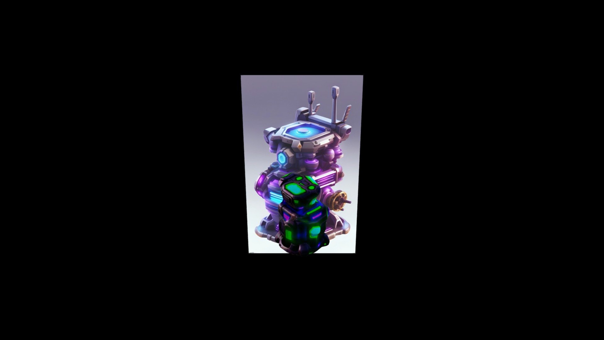"Steampunk Machine Tower with Neon Lights" A - Download Free 3D model ...