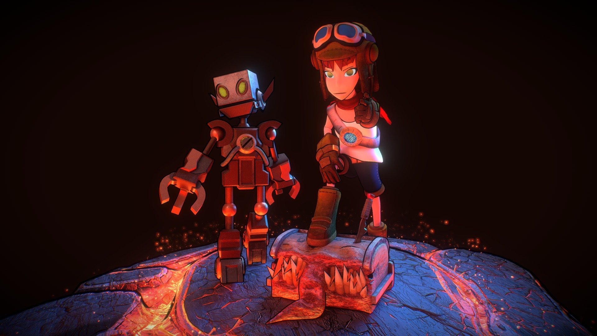 Hero and his robo-sidekick - 3D model by konoki (@konoki-kon) [0145540 ...