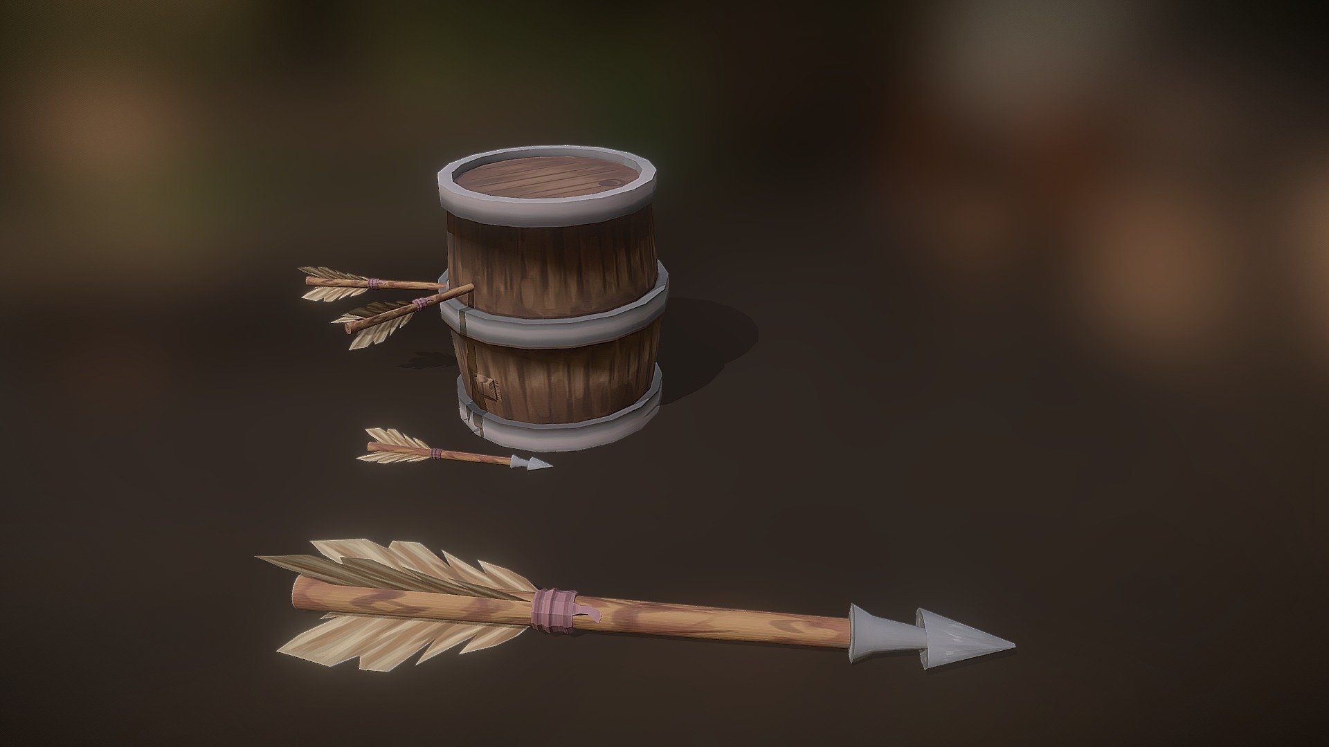 Arrows and barrel - 3D model by Bellebunnik [014c392] - Sketchfab