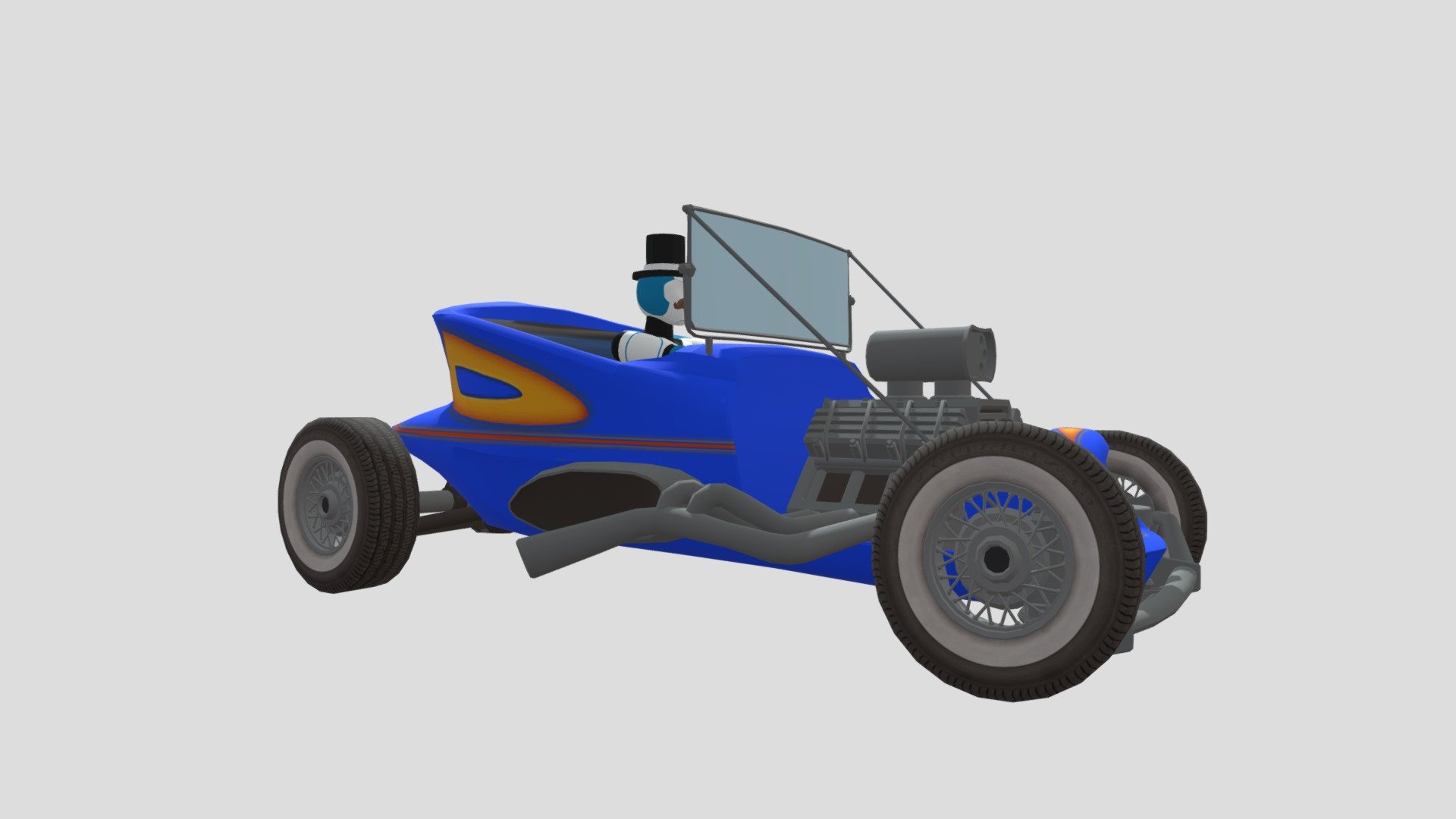 1900s Mannequin Riding a Race Sports Car 1 - Download Free 3D model by ...