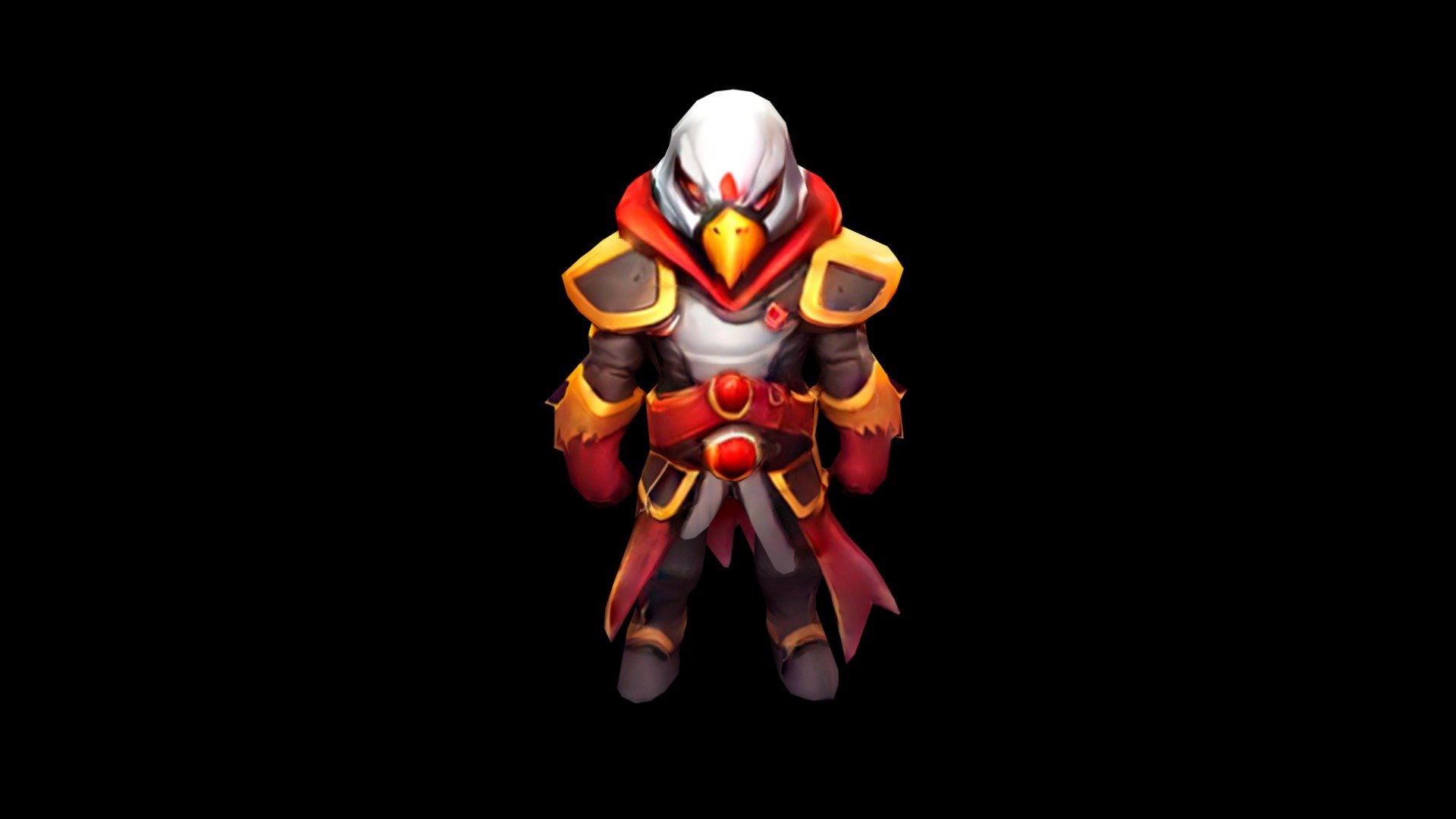 Cartoon character Animated warrior eagle with br - Download Free 3D ...