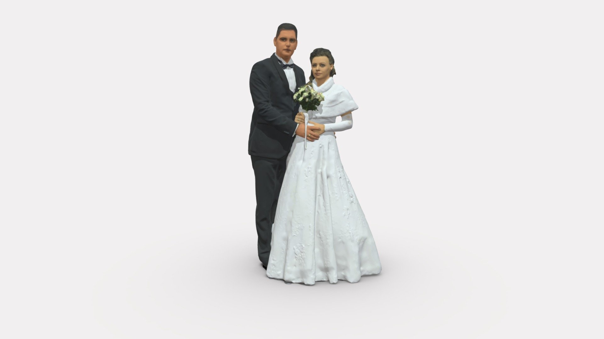 Wedding couple with flowers 0859 - Buy Royalty Free 3D model by 3DFarm ...