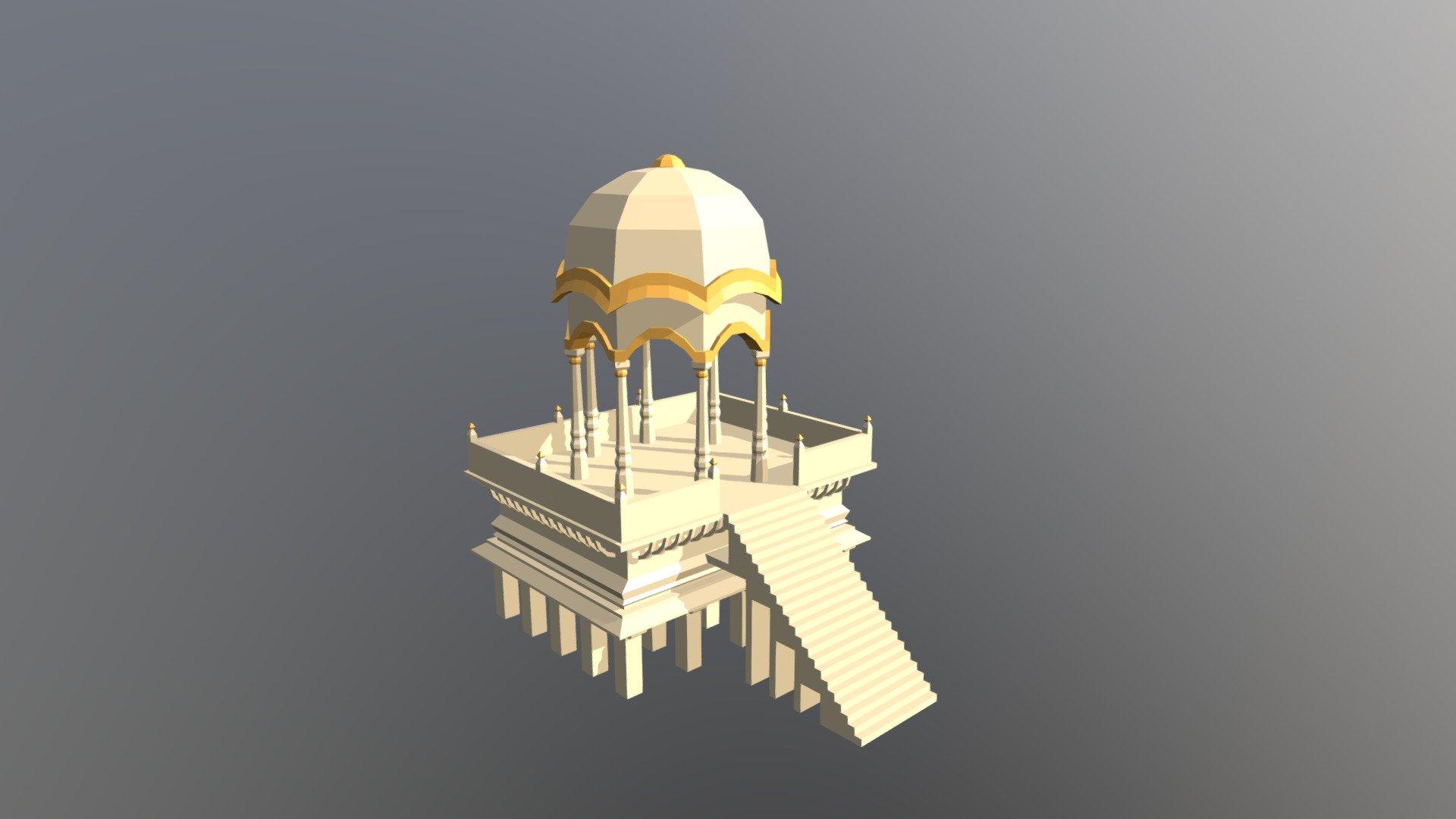 3D low-poly temple - Download Free 3D model by pino (@toomuchpino ...