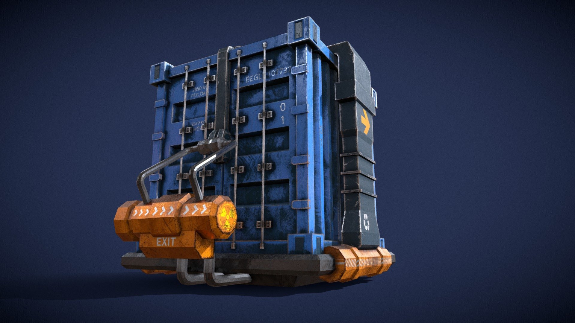 Futuristic cargo container Low-Poly - Download Free 3D model by Begle ...
