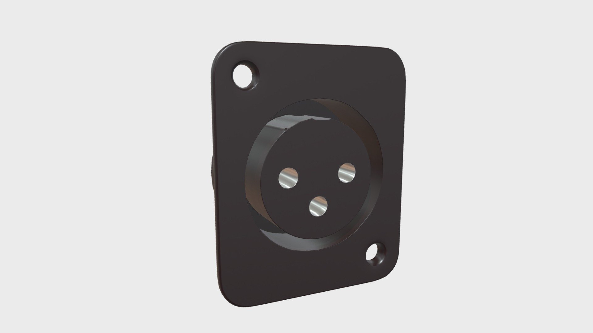 Panel mount female XLR connector - Buy Royalty Free 3D model by ...