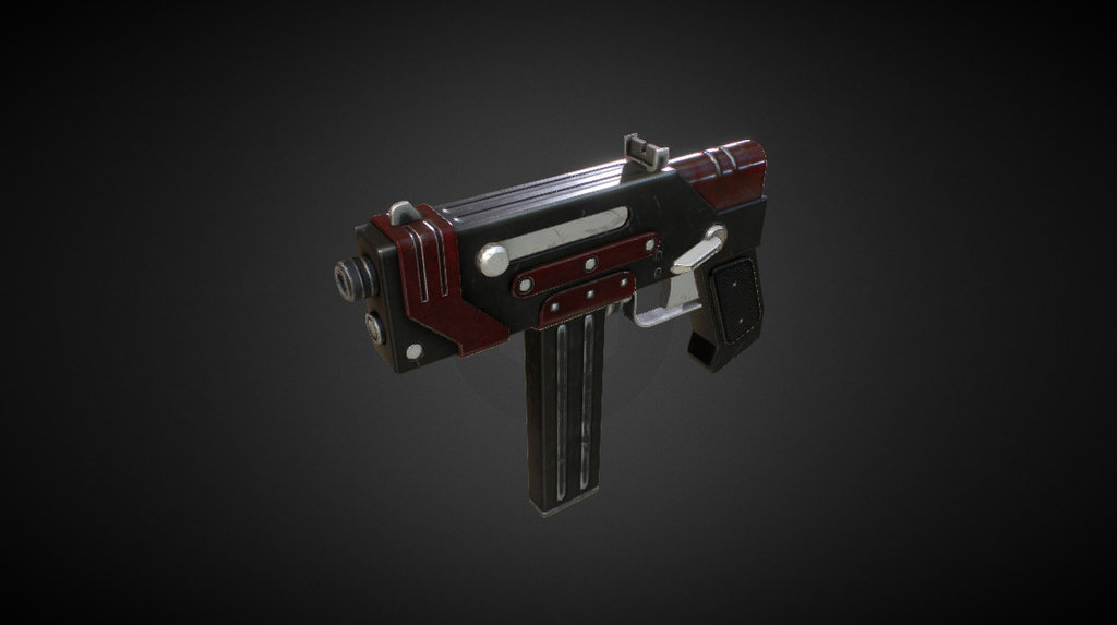 Submachine gun KWG-001 (black) - 3D model by kutejnikov [0162aa7 ...
