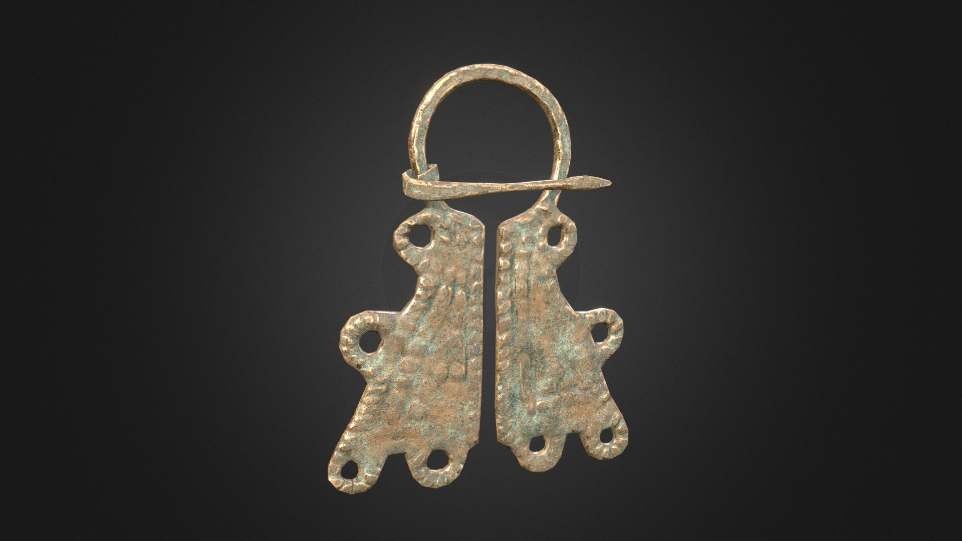 Viking Bronze Cloak Pin - 3D model by TrevorDusablon [0164889] - Sketchfab