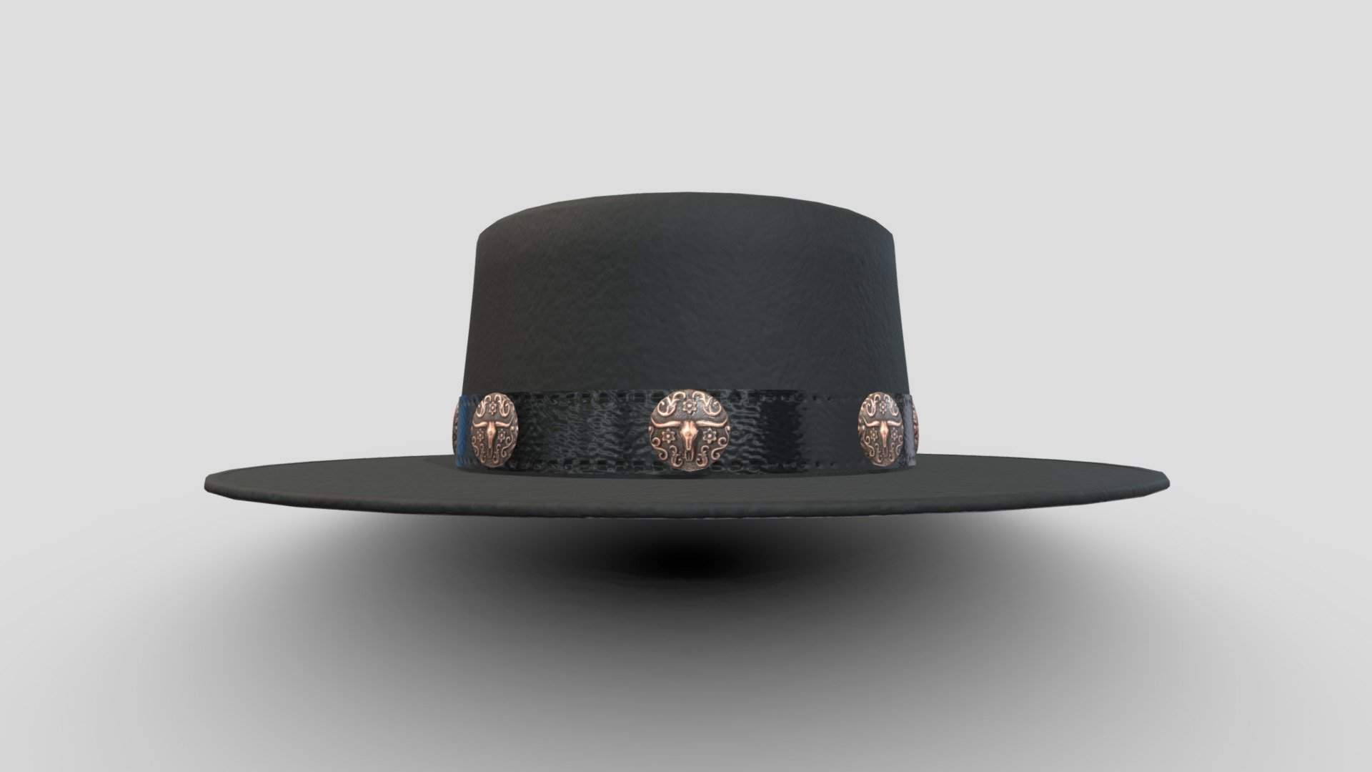 Wool Boater Hat(Antique Concho Band)💮📷 - 3D model by ayumi ikeda ...