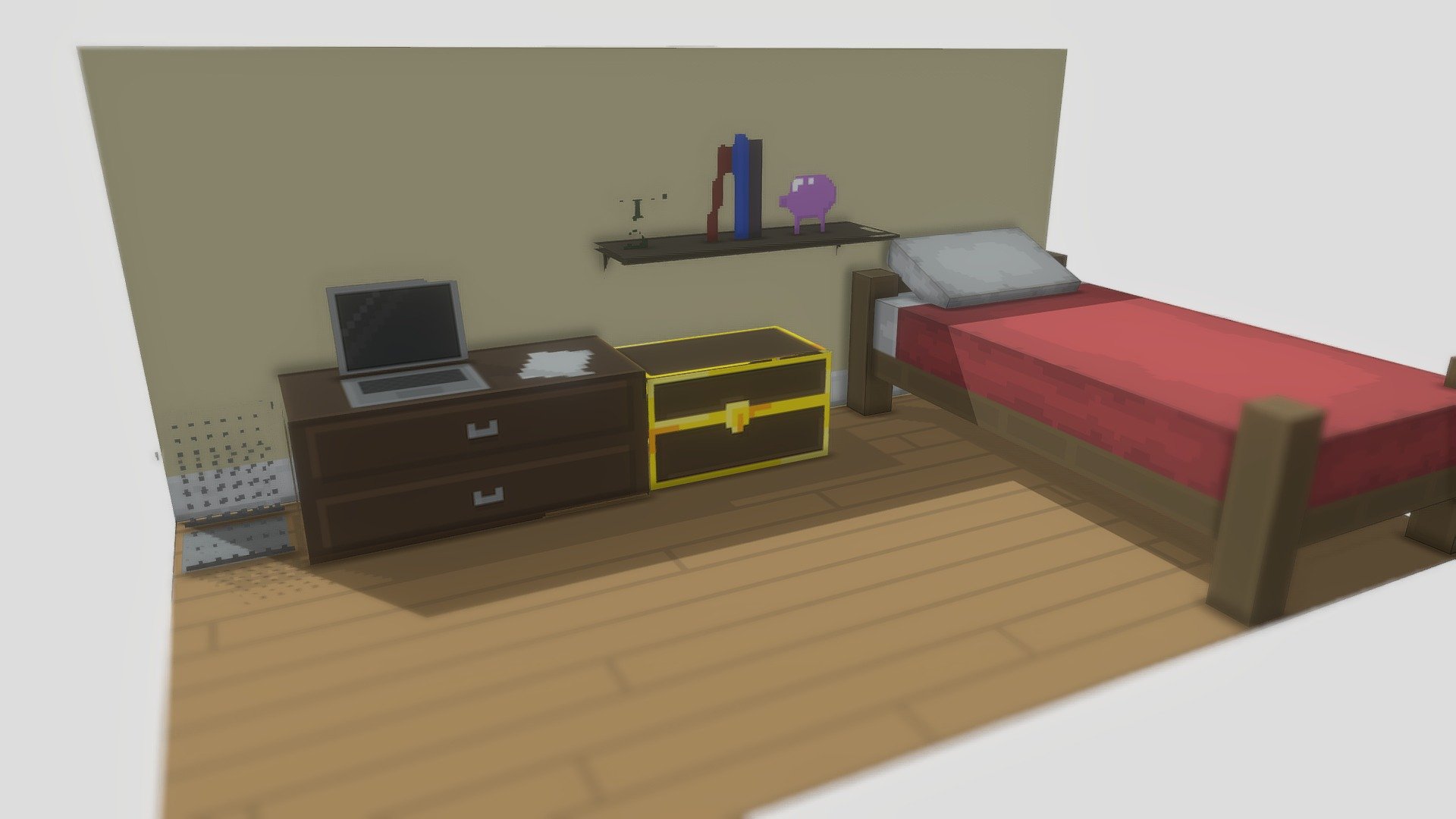 Minecraft Style Room - 3D model by AdventureMase [016adc8] - Sketchfab