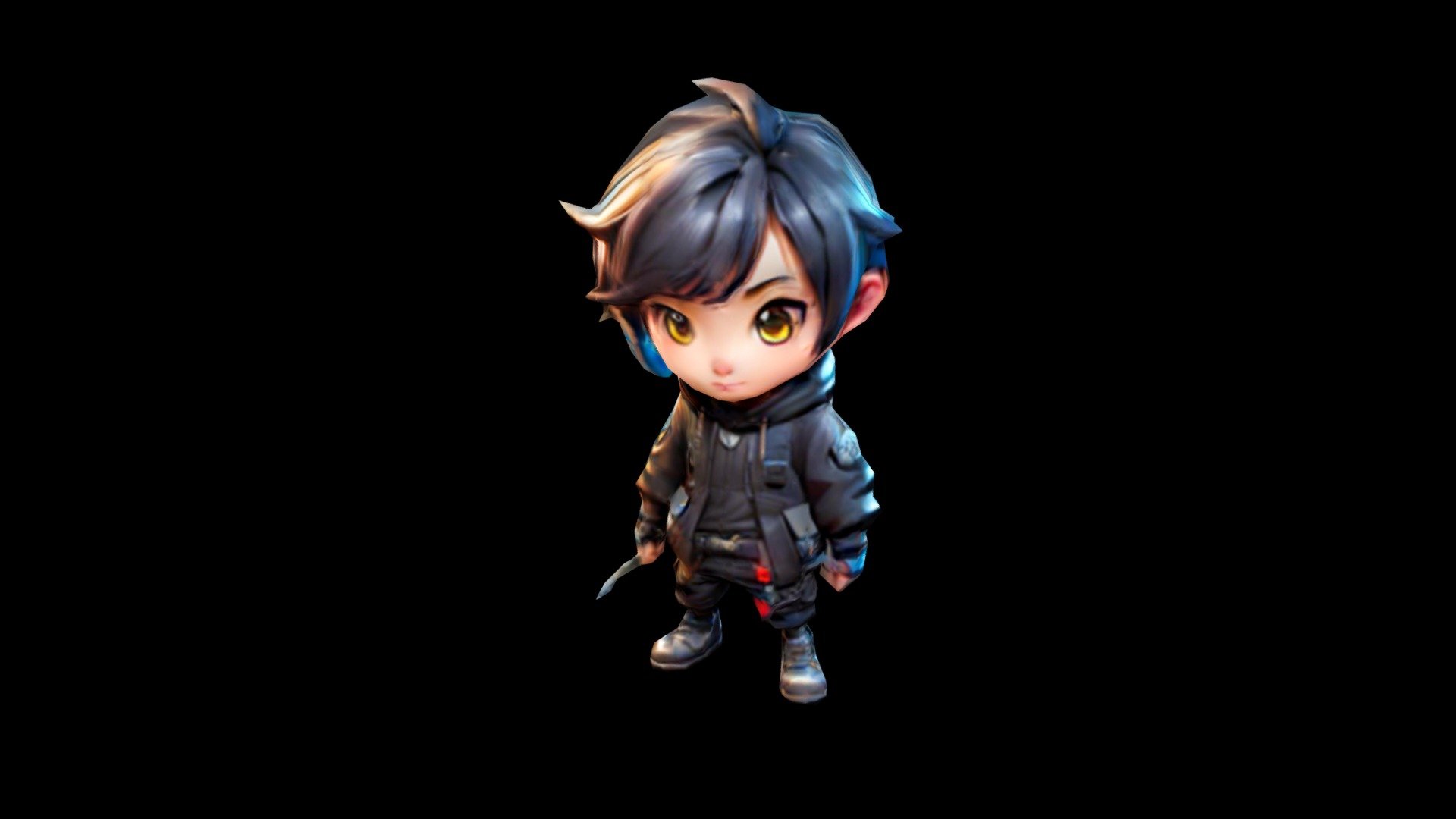 Ancient Sword Master A Chibi Sprite cartoon boy - Download Free 3D ...