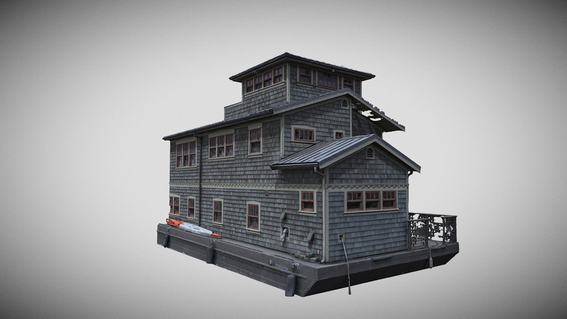 Floating Houseboat @ Lake Union, Seattle - Download Free 3D model by ...