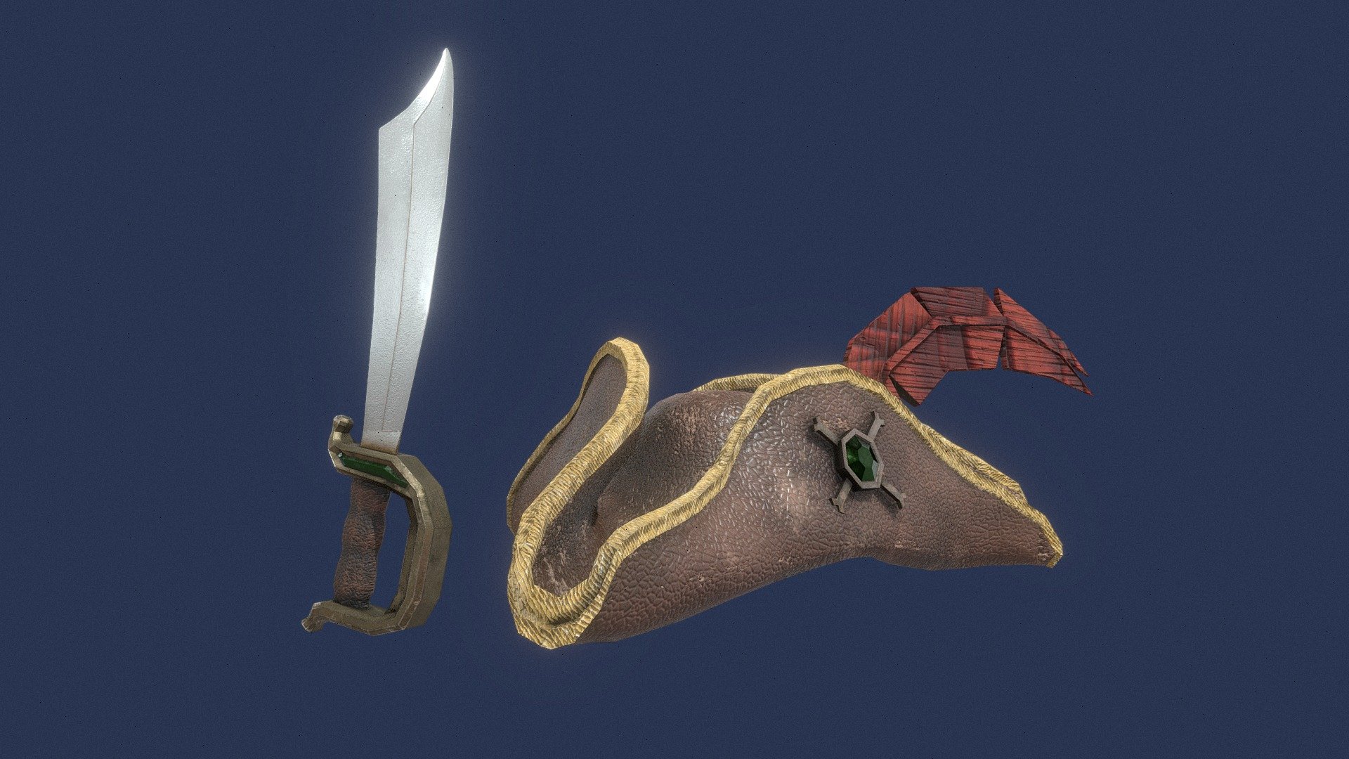 Pirate Cutlass and Hat - Download Free 3D model by MaizieM00 [017dfdc ...