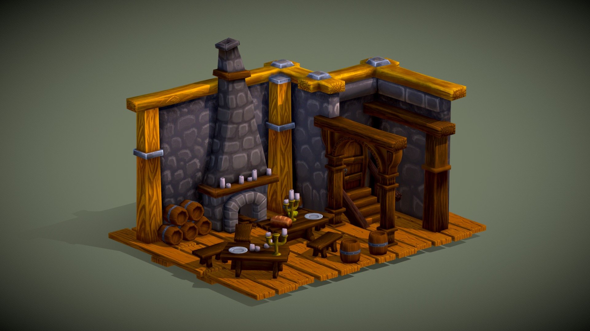 Hand Painted Fantasy Tavern by GC - 3D model by gcaruso [0180a56 ...