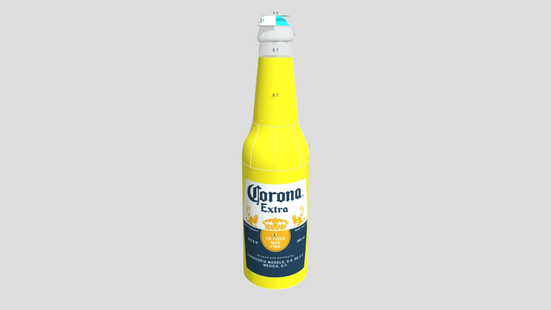 A-075 Botella, Redonda, Corona Extra, Guia de co - 3D model by ...