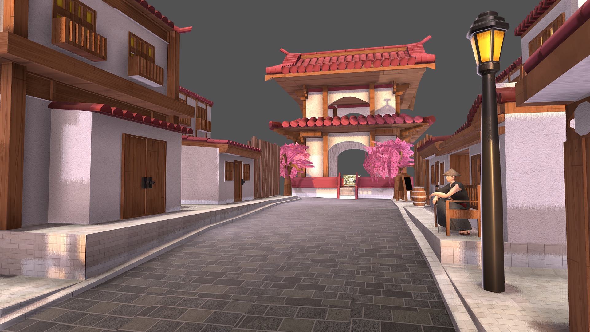 Japanese Town - Buy Royalty Free 3D model by Daniel Bonnell ...