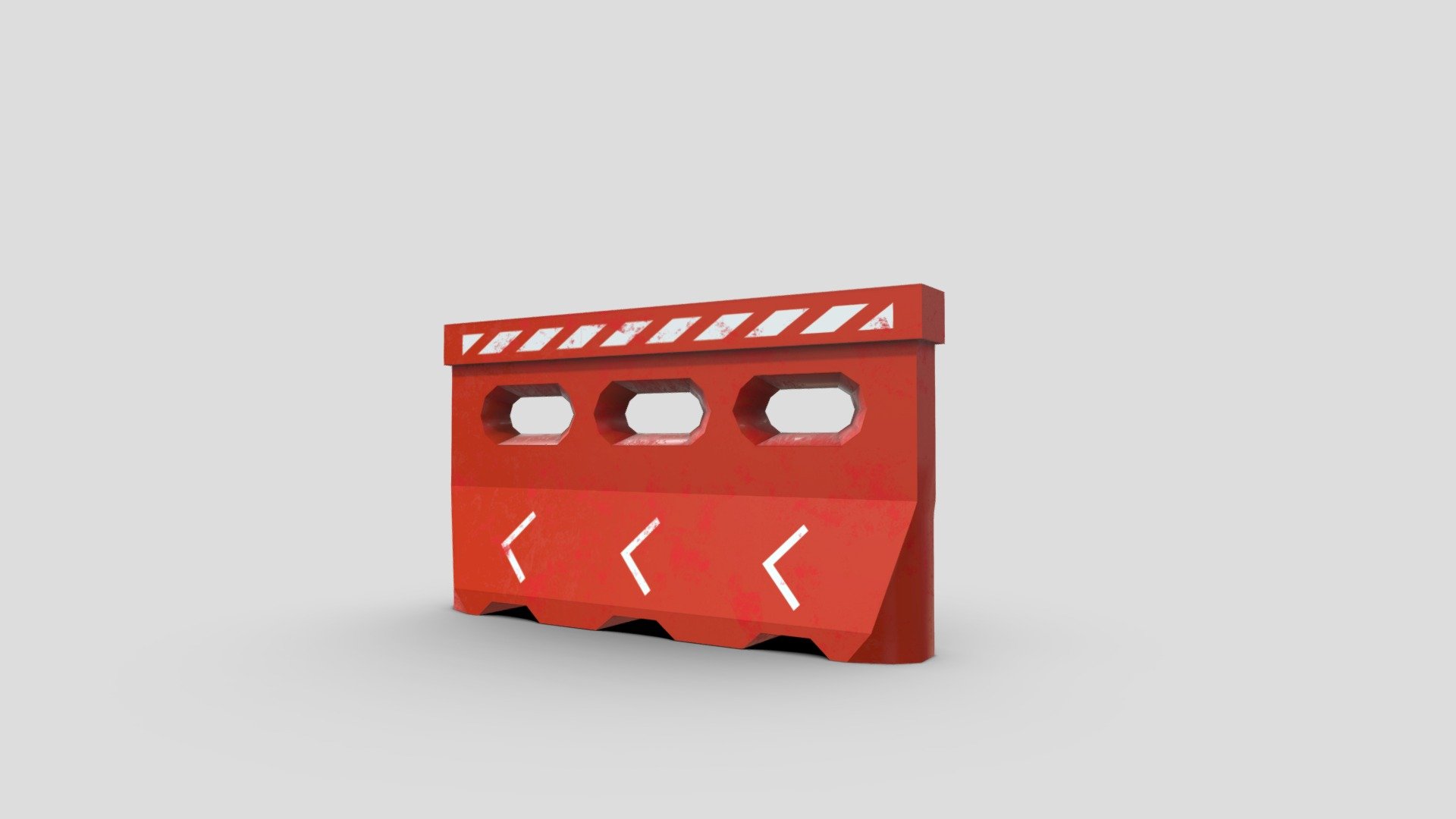 Plastic construction barrier type #2 low poly - Download Free 3D model ...