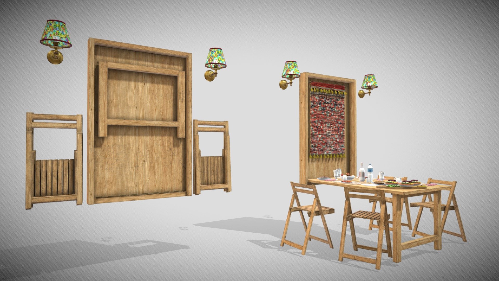 Wall Table - Buy Royalty Free 3D model by Francesco Coldesina ...