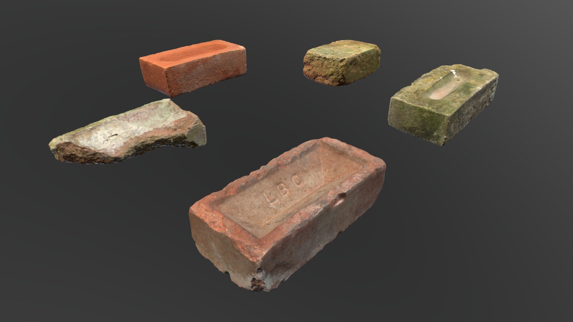 Five ultra-high resolution brick scans - Buy Royalty Free 3D model by ...