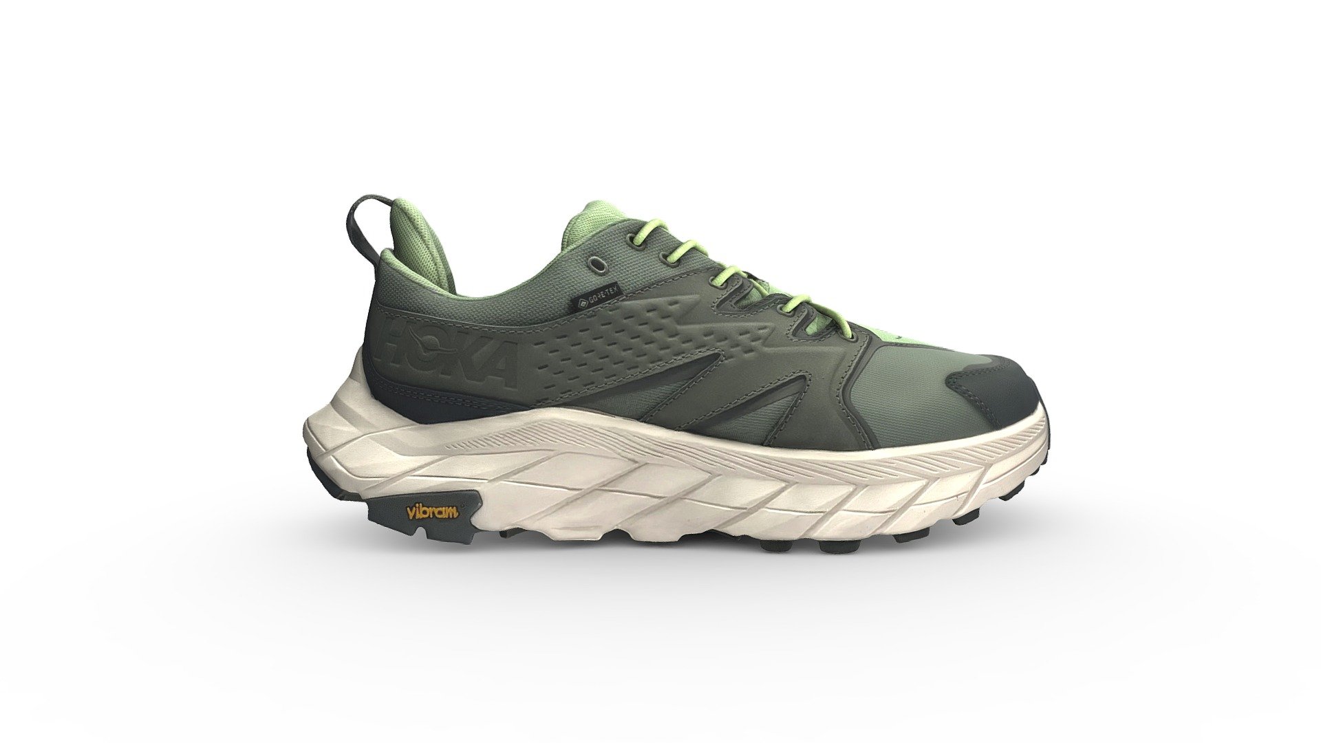 Hoka Shoe 3D Model - White and Olive Green - 3D model by Incredimate ...