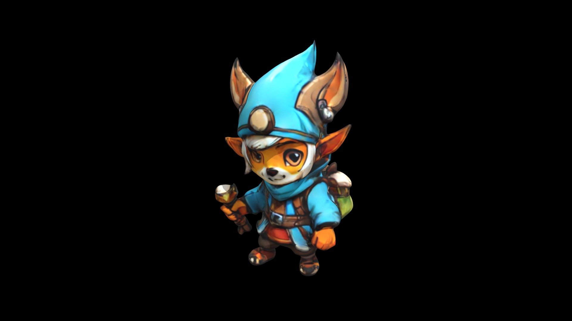 a cartoon illustration of a fox wearing a blu - Download Free 3D model ...