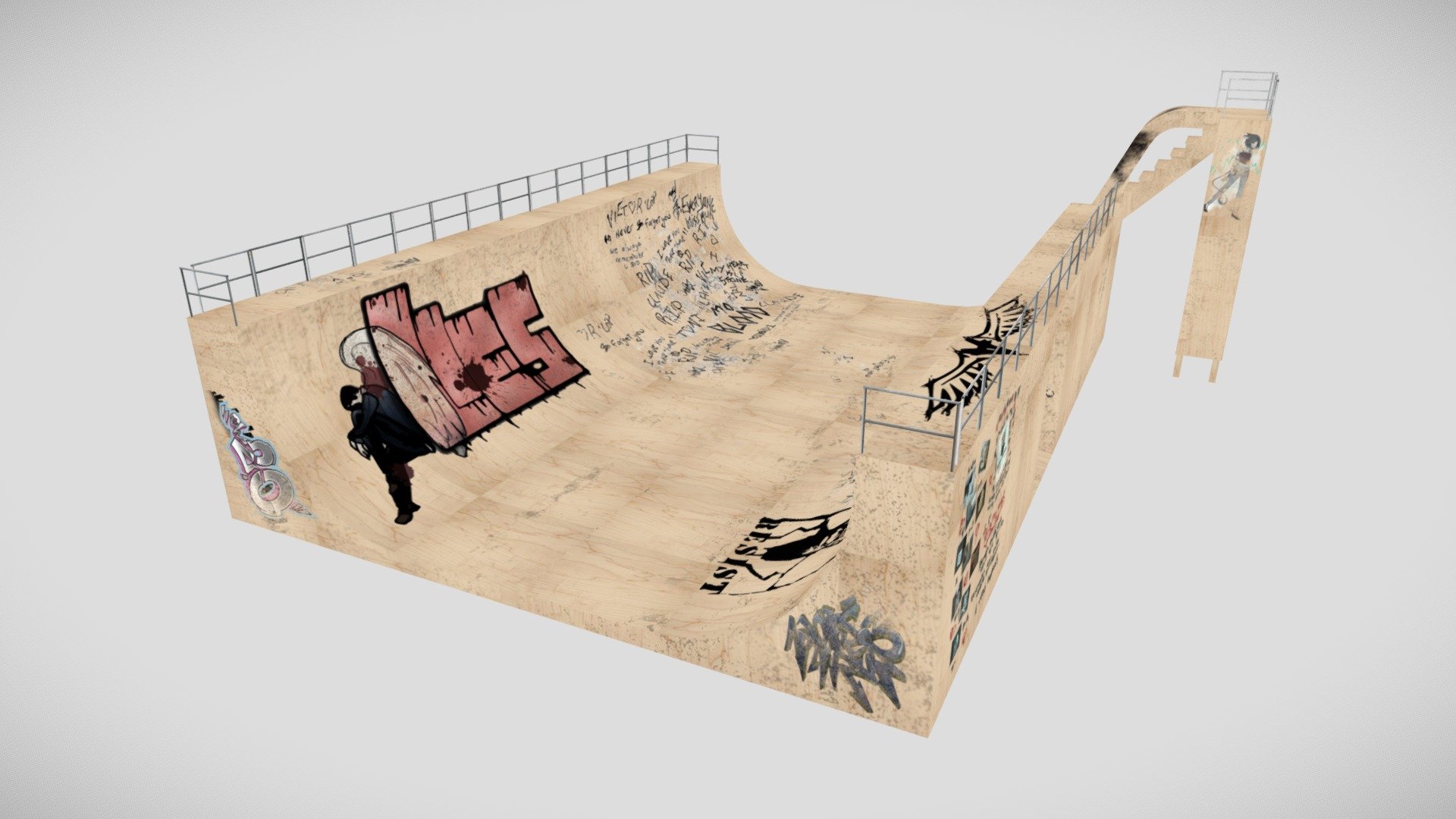 DIG 4780 Assignment 5 - Half Pipe Texturing - Download Free 3D model by ...