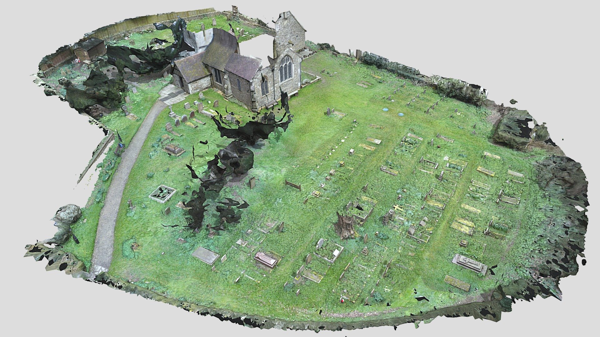 CHALDON CHURCH GRAVEYARD - 3D model by peterbarry [01c16cb] - Sketchfab