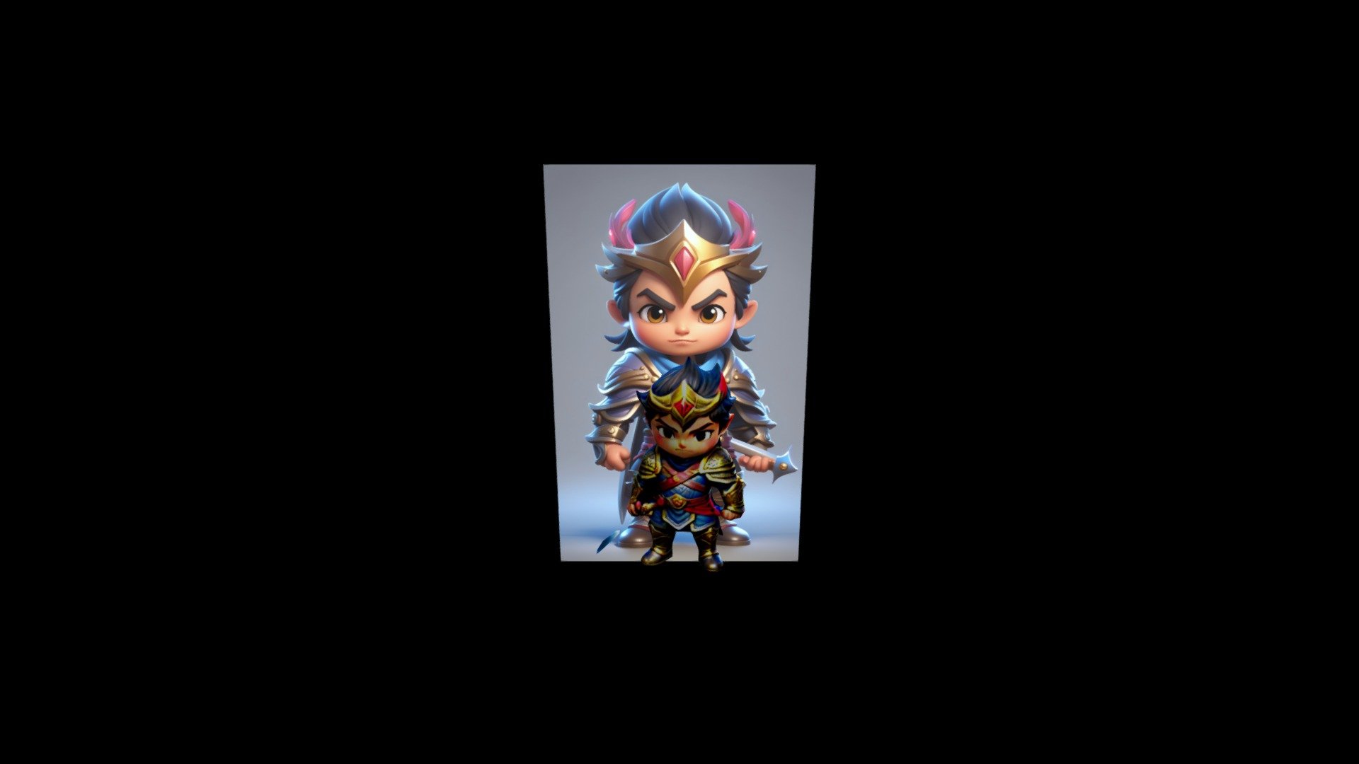 "Chibi-style illustration of a warrior in armor - Download Free 3D ...