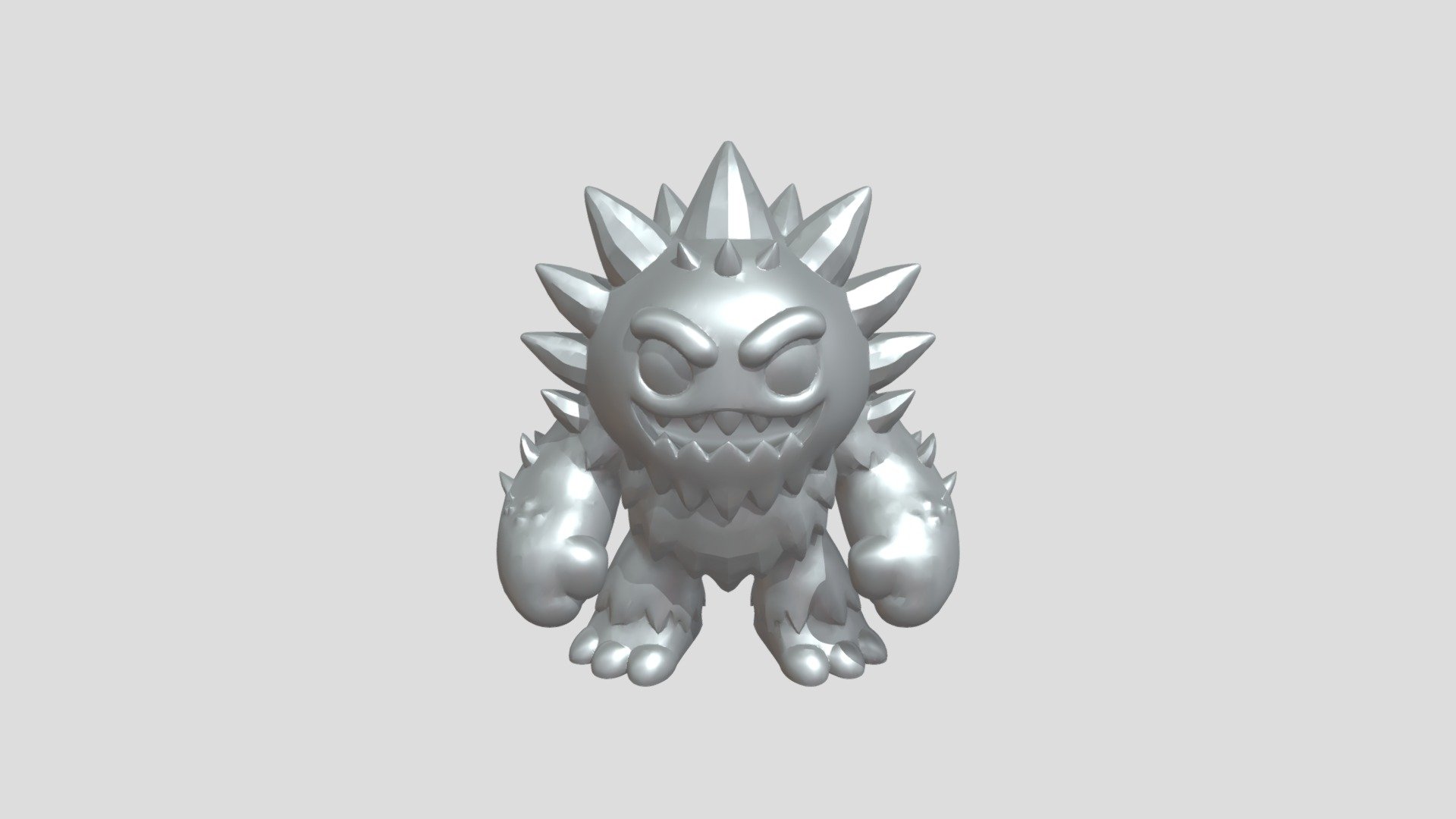 cartoon ice monster with spikes - 3D model by alukimvrdoljak [01c743a ...