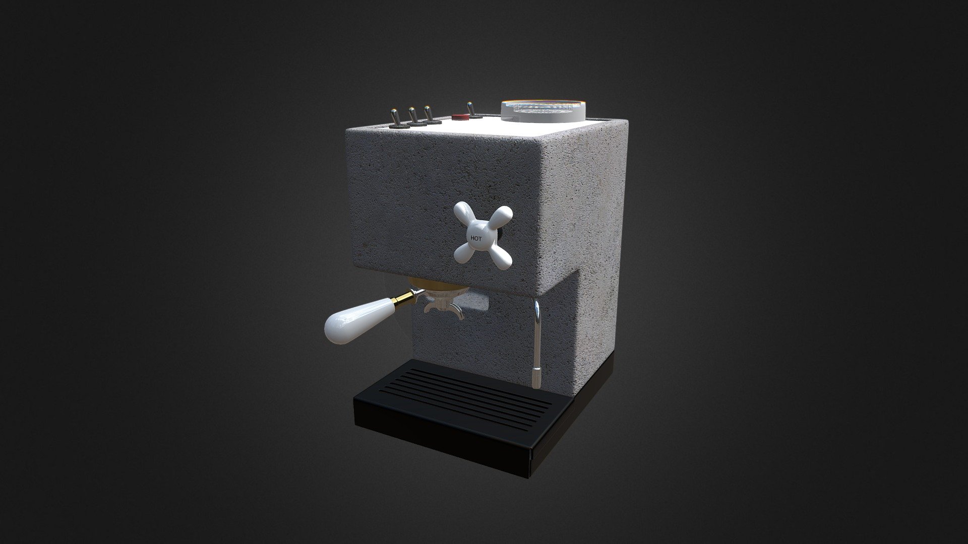 An Za Concrete Coffee Machine - 3D model by CG Stuffs (@cgstuffs ...