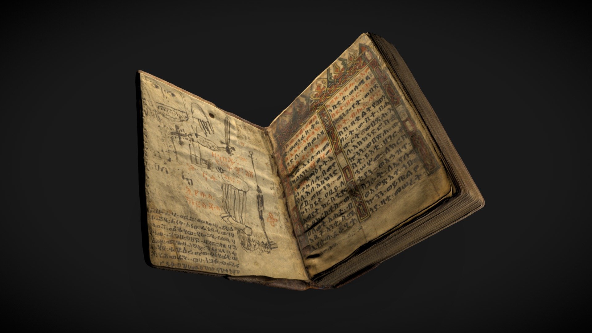 Manuscript MS210 folios 1-2 - 3D model by Xavier Aure (@Textured ...