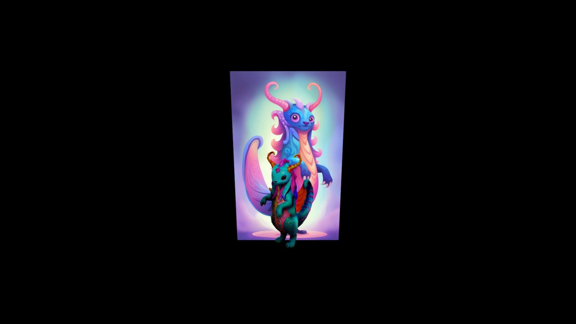 cartoon illustration of a colorful dragon with - Download Free 3D model ...