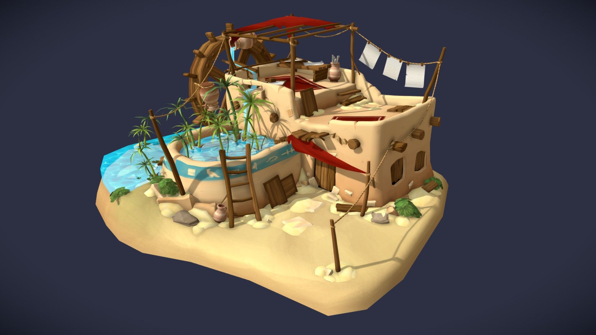 Egyptian papermaker - DAEVillage - 3D model by LukevanKlooster ...