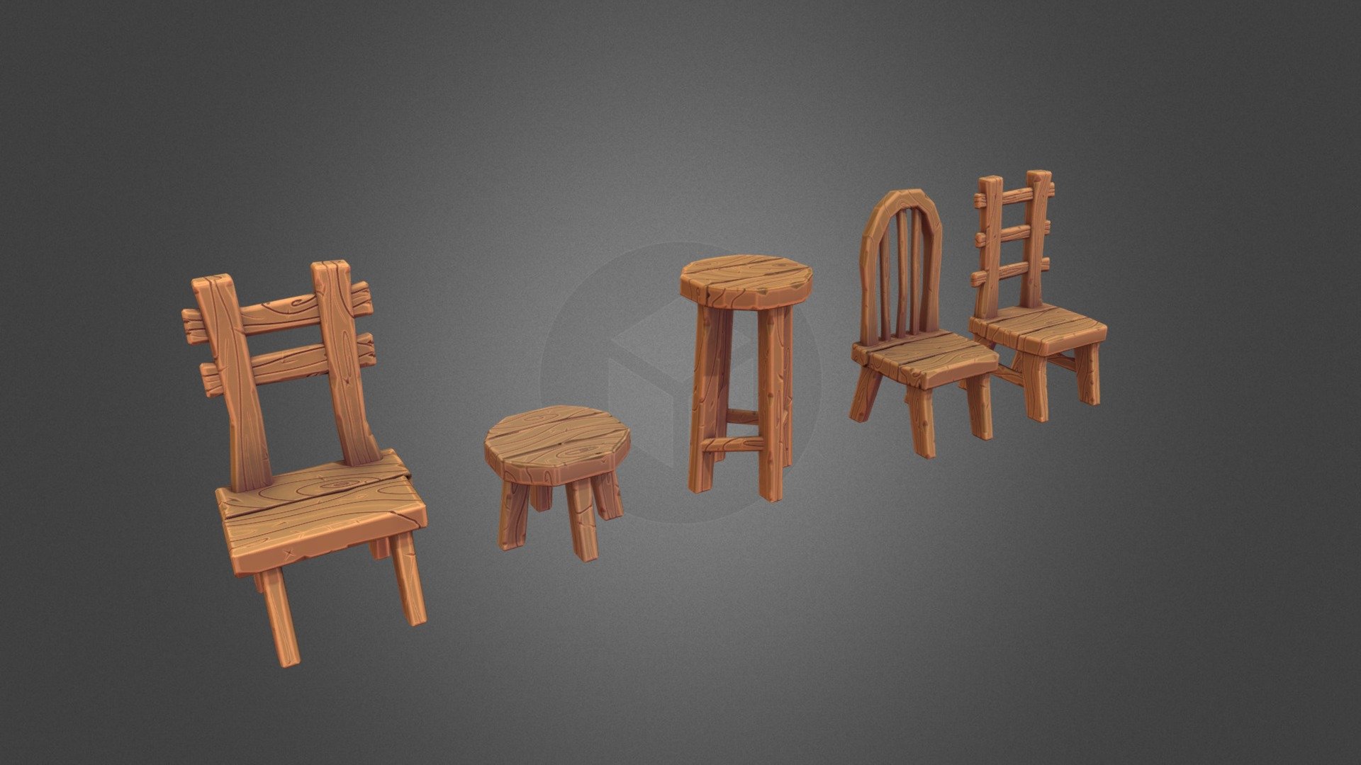 Stylized Chairs - 3D model by yaktas [01e52a2] - Sketchfab
