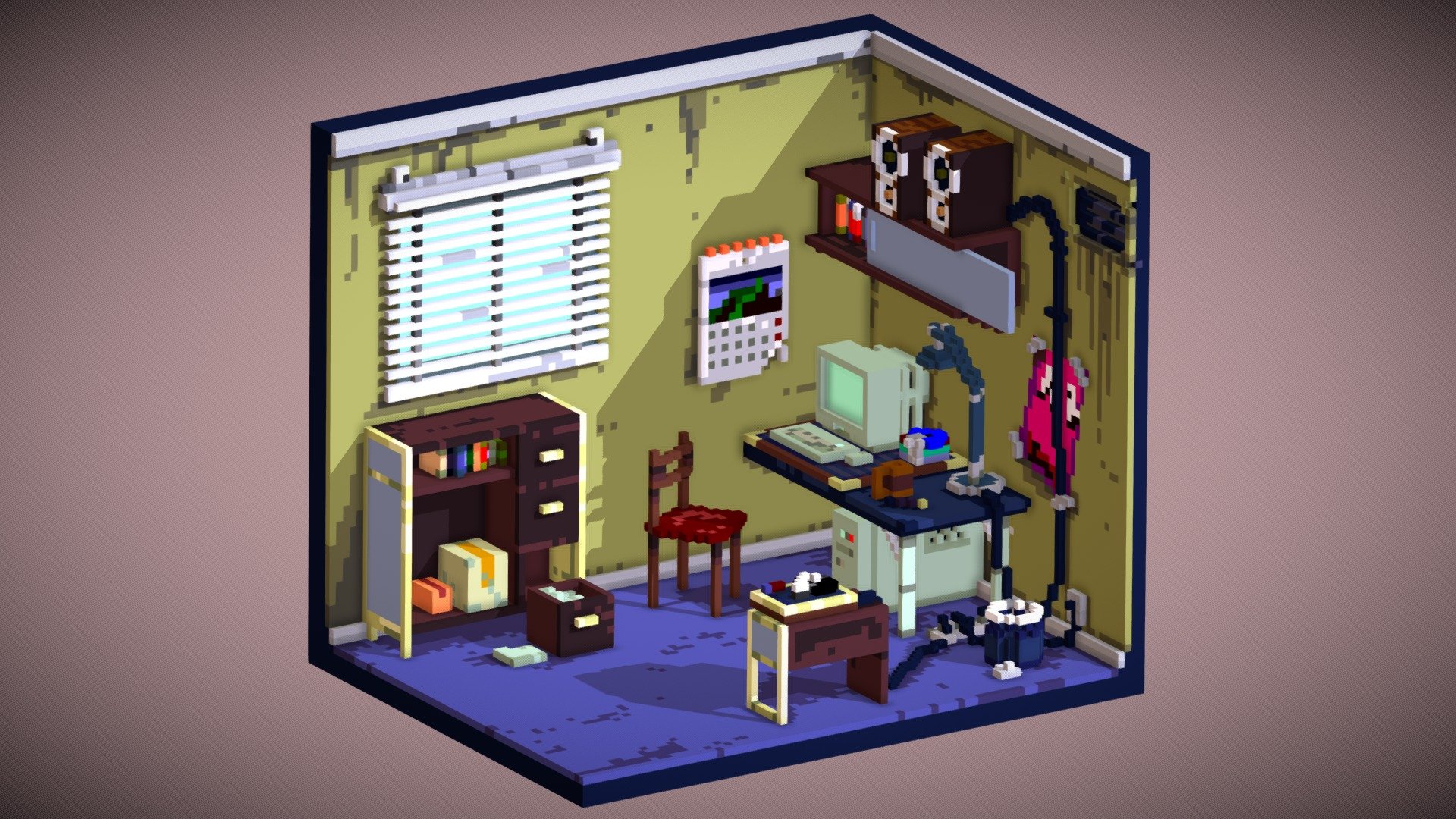 90s Programmer Room - 3D model by Raikira [01e69ae] - Sketchfab