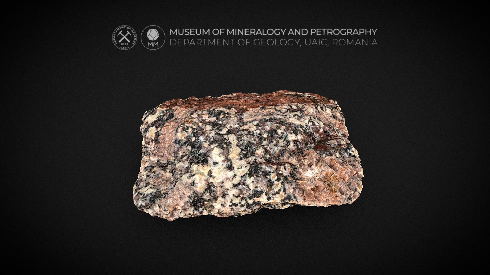 Granite with amphiboles (igneous rock) - 3D model by Museum of ...