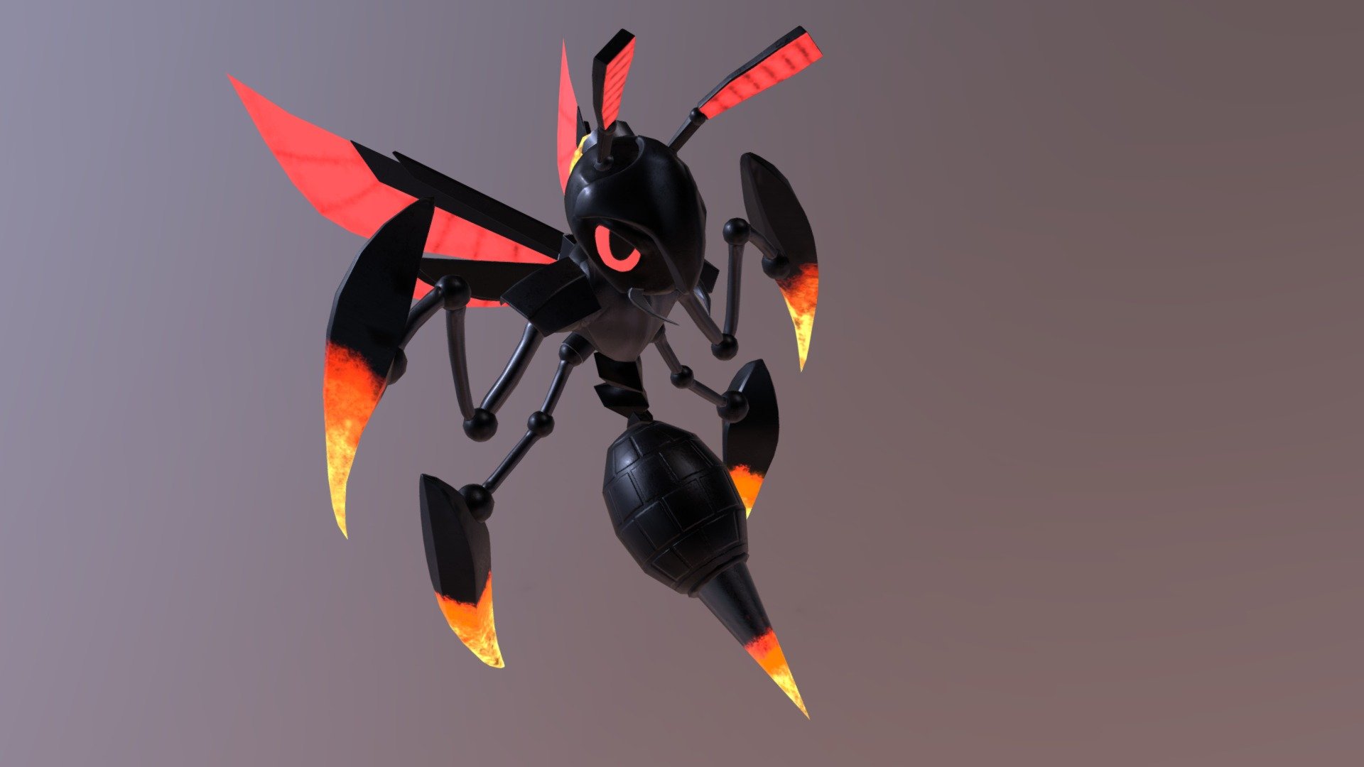 Sci-Fi Robotic Wasp - 3D model by LukasSI [01eee1f] - Sketchfab