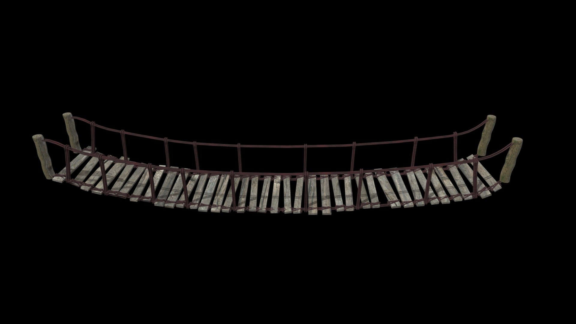 LowPoly Rustic Wooden Rope Bridge - Download Free 3D model by 5CNG5 ...