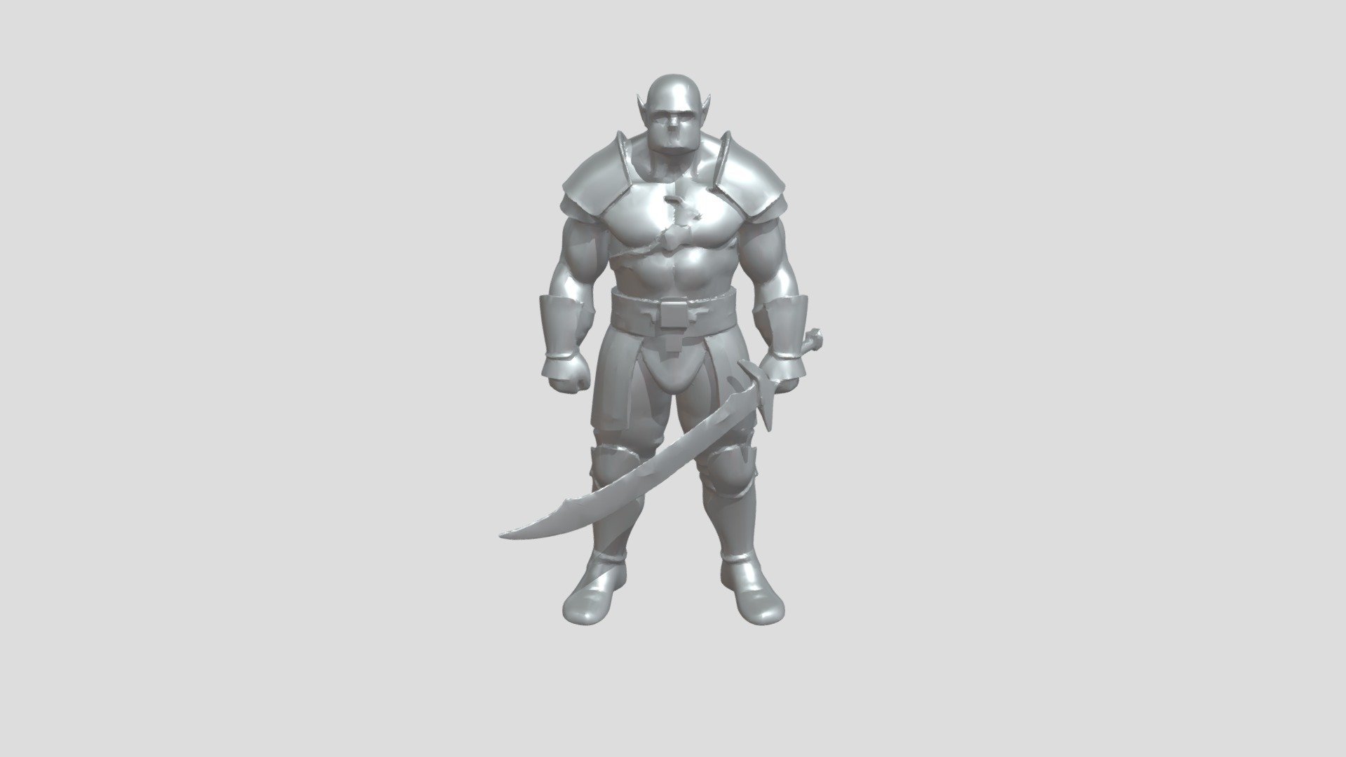 Green-skinned armored warrior with sword - 3D model by trant.chuong7891 ...