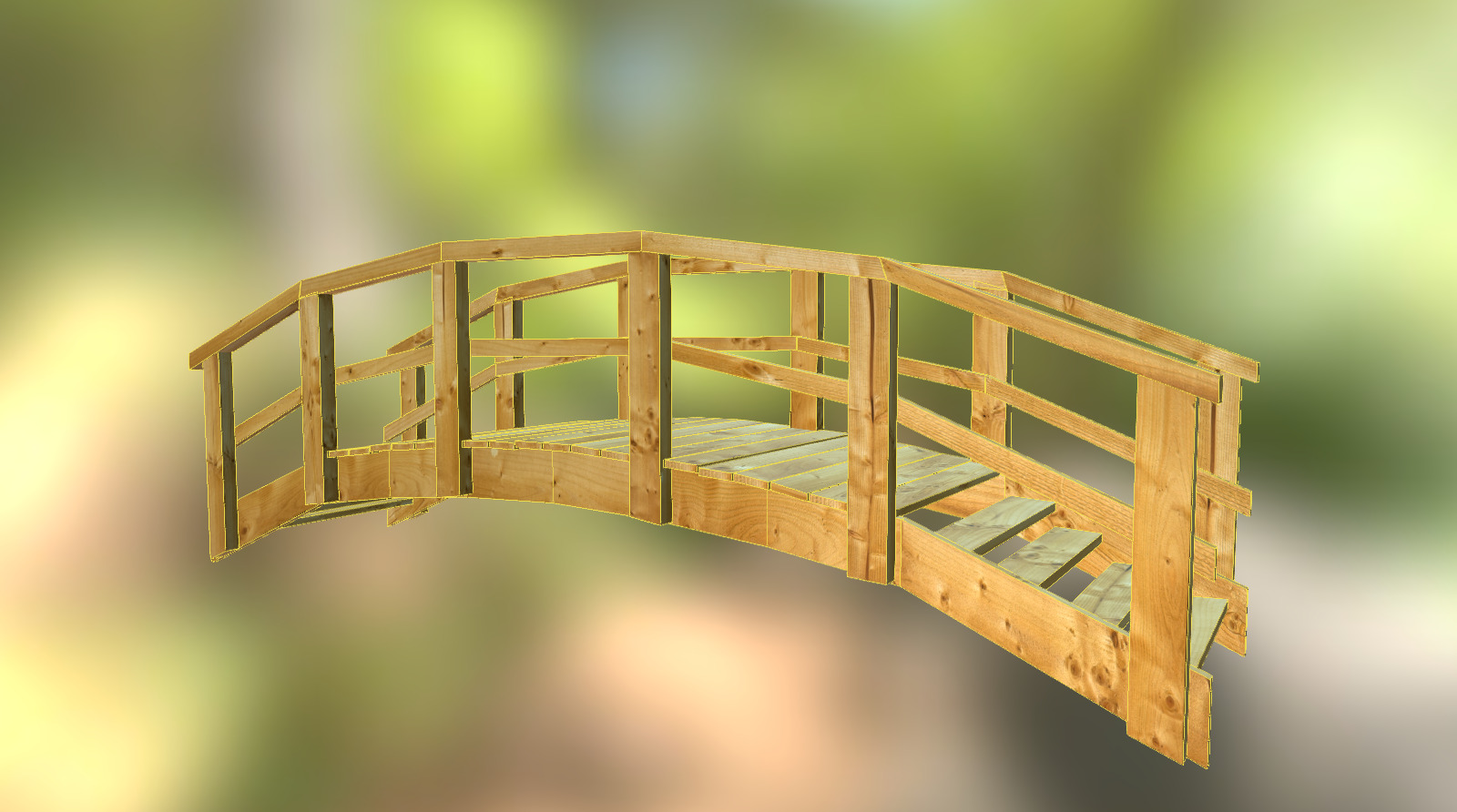 wooden bridge - 3D model by Dennis Bölke (@dennis.boelke) [01f9733 ...